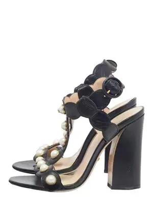 Gucci Willow Faux-pearl Embellished Sandals - Black