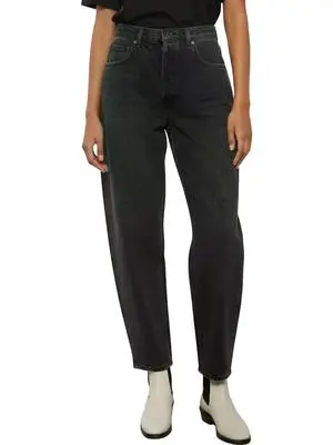 AGOLDE Tapered-fit High-waisted Jeans - Black