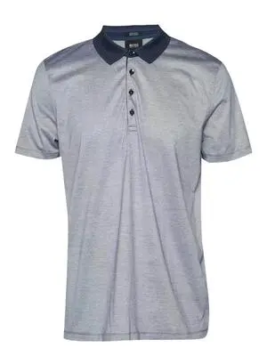 BOSS Striped Polo Shirt - Grey