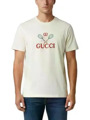 GUCCI Tennis Logo-embroidered T-shirt