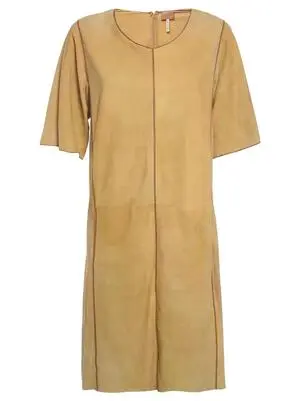 Hermès Suede Leather Mini Dress - Neutrals