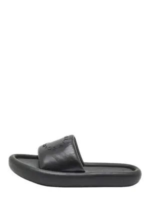 Stella McCartney Embossed Logo Slides - Black