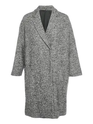 Brunello Cucinelli Herringbone Oversized Coat - Grey