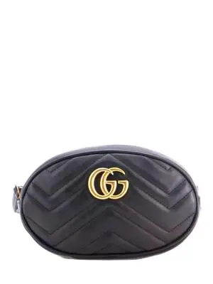 Gucci Gg Marmont Matelassé Leather Belt Bag - Black
