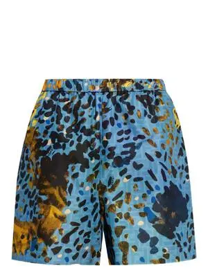 Fendi Abstract Print Shorts - Blue