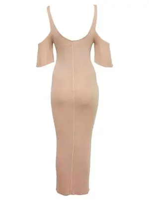 424 Rib-knit Open-shoulder Maxi Dress - Neutrals