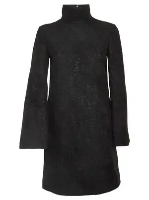 Saint Laurent Mock Neck Long Sleeve Dress - Black