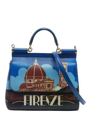 Dolce & Gabbana Medium Miss Sicily Leather Tote Bag - Blue