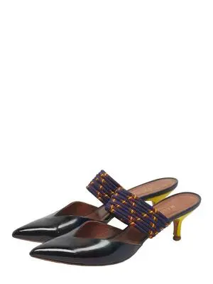 MALONE SOULIERS Maisie Woven Strap Mules - Black