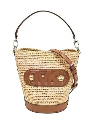 MICHAEL KORS Michael Kors Vintage Small Townsend Leather-Trim Bucket Bag