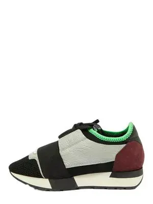 Balenciaga Race Runner Panelled Sneakers - Black