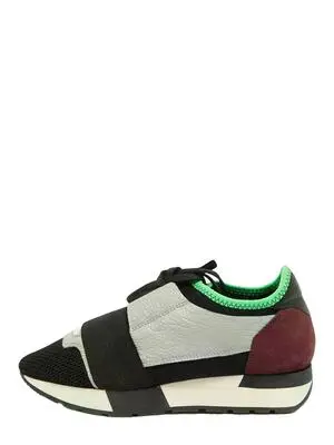 Balenciaga Race Runner Panelled Sneakers - Black