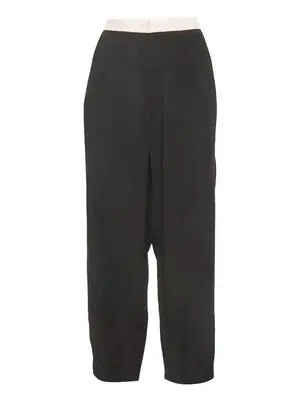 Sonia Rykiel Paris Crepe Pleated Trousers With Contrasting Waistband - Black