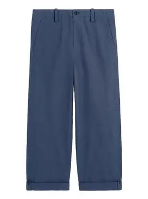 Cos Relaxed-fit Straight-leg Cuffed Pants - Navy