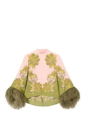 La DoubleJ Make An Exit Top With Ostrich Feather Trim - Pink