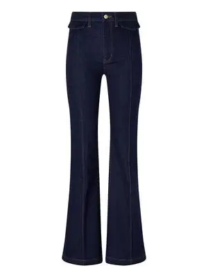 FRAME The Icon Mid-rise Flared Jeans - Blue