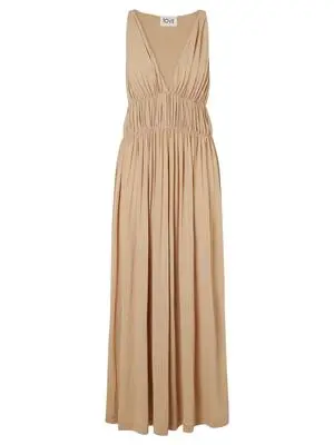 Tove Ouida Gathered Jersey Maxi Dress - Neutrals