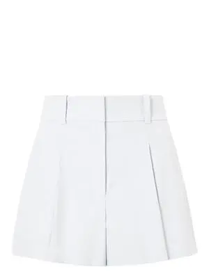 Veronica Beard Craig Pleated Cotton-blend Twill Shorts - Blue