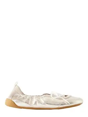 Chloé Kick Metallic Leather Sneakers - Silver