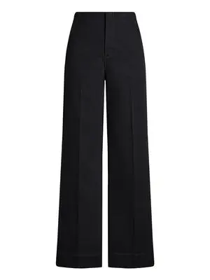SCANLAN THEODORE US Denim Cropped Wide Leg Jeans - Black