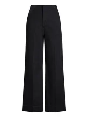 Scanlan Theodore Denim Cropped Wide Leg Jeans - Black