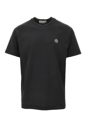 Stone Island Compa Roe Logo Patch T-hirt Man Black