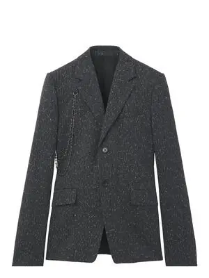 Alexander McQueen Flecked Pinstripe Single-breasted Jacket - Grey Melange