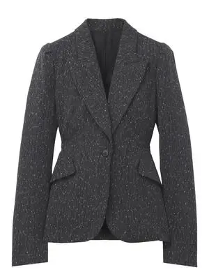 Alexander McQueen Flecked Pinstripe Single-breasted Jacket - Grey