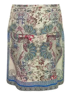 Etro Floral-print Mini Skirt - Neutrals