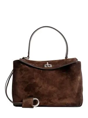 Balenciaga BALENCIAGA Rodeo Small Suede Calfskin Handbag Brown
