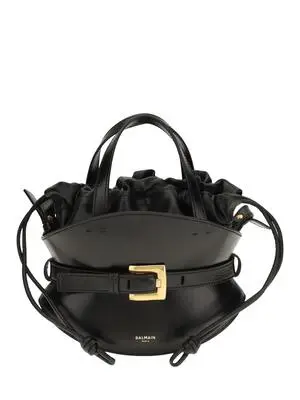 BALMAIN Balmain Shuffle Leather Hourglass Handbag With Drawstring Closure