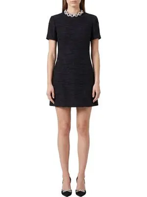 Valentino Garavani A-line Mini Dress With Rhinestone Embellishment - Black