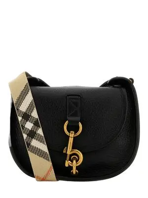 BURBERRY Burberry B Clip Mini Crossbody Bag In Grained Calfskin Leather