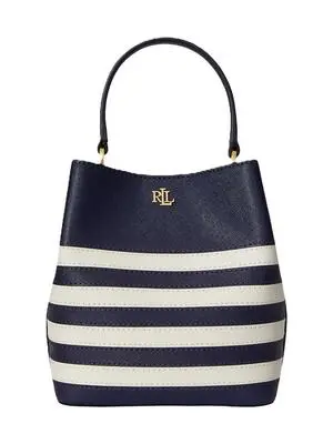 Ralph Lauren Saffiano Leather Bucket Bag - Blue