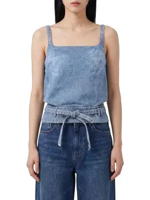 DIESEL® Denim Off-the-shoulder Top - Blue