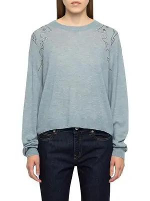 Zadig&Voltaire Swapy Embellished Cashmere Sweater - Frozen