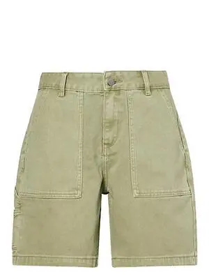 ARNE Carpenter Patch-pocket Denim Shorts - Olive