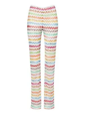 Missoni Flared-leg Chevron Knitted Trousers - Multi