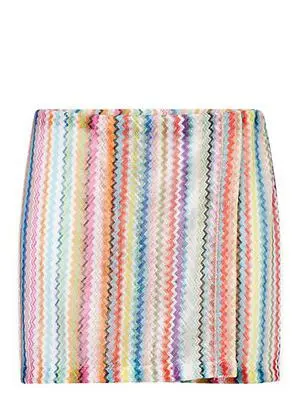 Missoni Wrap-over Zig-zag Knitted Mini Skirt - Multi