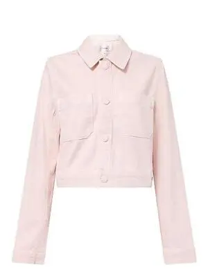 FRAME Cropped Cotton Denim Jacket - Taffy