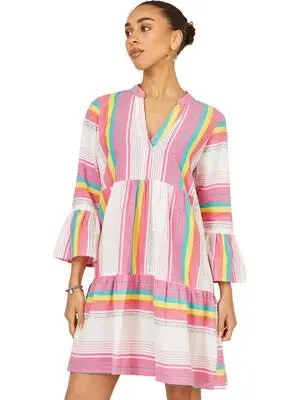 YUMI Printed Cotton Tunic Dress - Multi