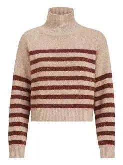 Brunello Cucinelli Striped Virgin Wool And Cashmere Turtleneck Sweater - Multicoloured