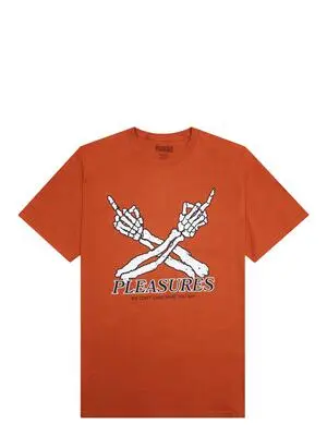 PLEASURES Don't Care" Graphic T-shirt - Orange