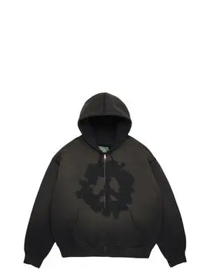 DENIM TEARS Peace Wreath Zip Hoodie - Black