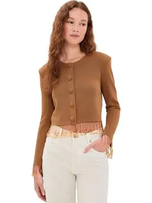 BY MALENE BIRGER Shelly Beaded Jacket - Latte Brown