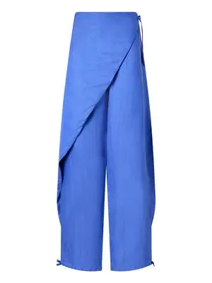 Polo Ralph Lauren Tie-detailed Woven Balloon Pants - Blue