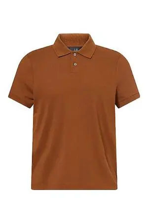 Dunhill Short-sleeves Regular-fit Cotton And Silk Polo Shirt - Ginger