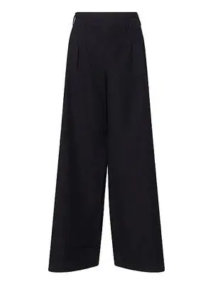 SIR. Beatrice Pintuck Cotton Wide Leg Trousers - Black