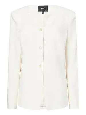PAIGE Paige Edina Scoop-Neck Woven Blazer