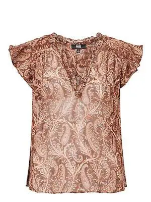 Paige Cornelia Printed Silk Top - Oak Multi